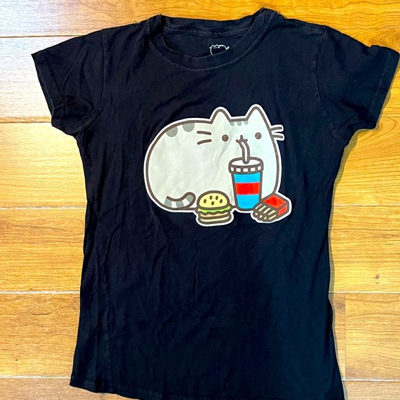 Pusheen | Tops | Pusheen Milkshake Burgers Fries Graphic Tee Small ...